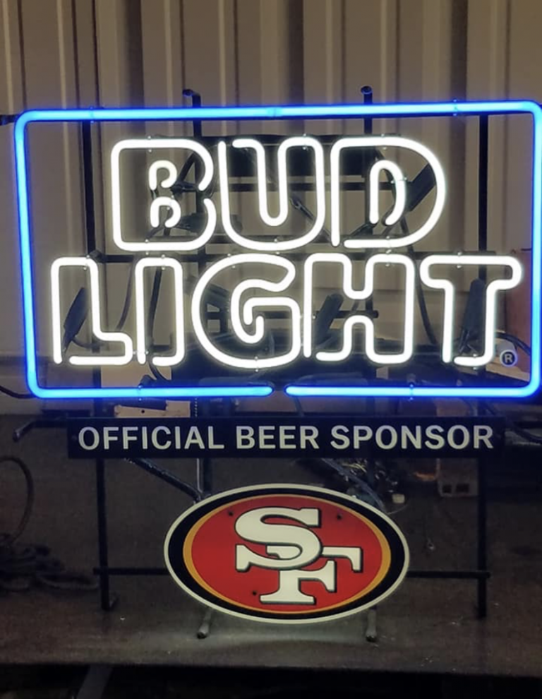 Bud Light San Francisco 49Ers Neon Sign Teams Neon Light Real Neon ...