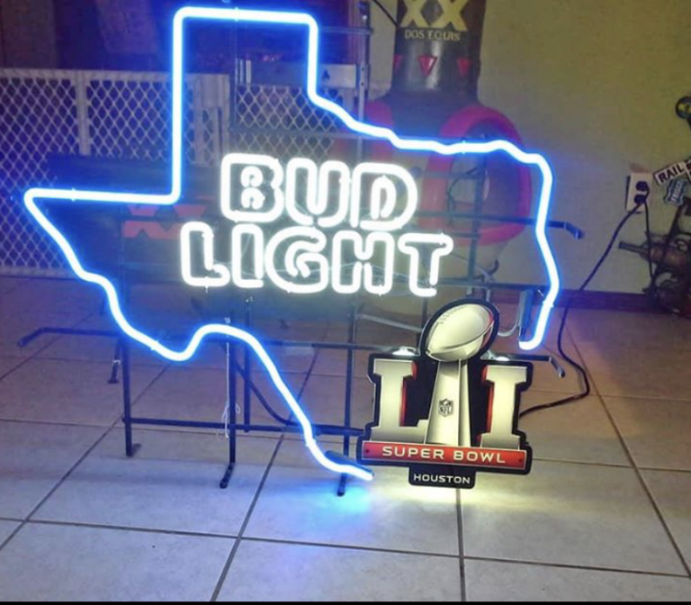 Bud Light Texas Super Bowl Neon Sign NFL Sports Neon Light Tube Neon ...