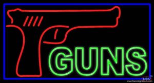 Modern Pistol Neon Sign Real Neon Light – DIY Neon Signs – Custom Neon ...