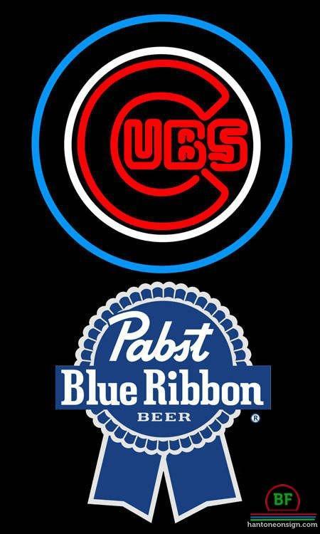 Pabst Blue Ribbon Chicago Cubs Neon Sign Teams Neon Light – DIY Neon ...