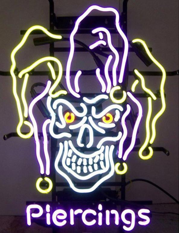 Jester Skull Piercings Neon Sign Real Neon Light – DIY Neon Signs ...